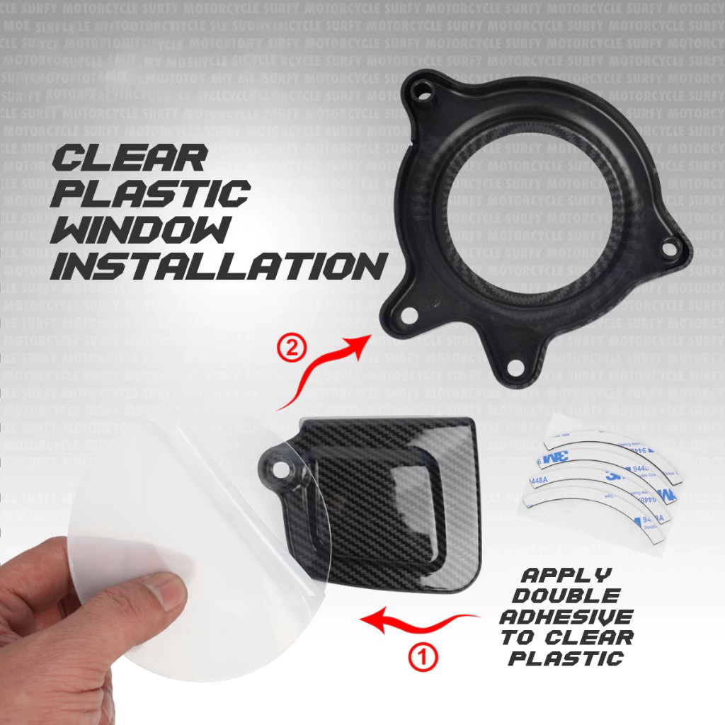 Nmax Aerox v2 Transparent Acrylic CVT Cover With Light Box And Bolts ...