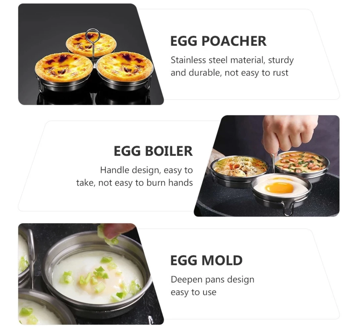 3-in-1 Stainless Steel Egg Steamer Household Multi-Functional round ...