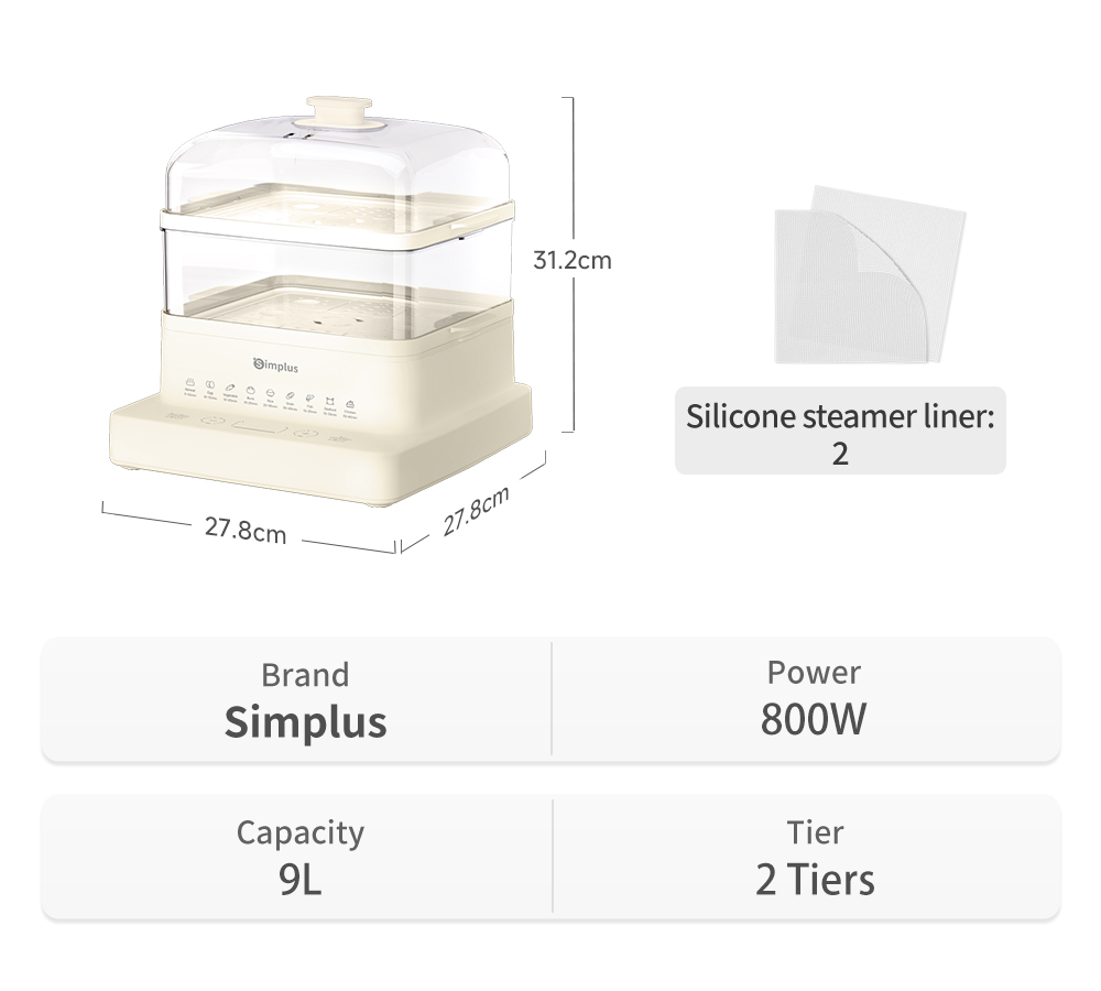 Simplus Electric Food Steamer Multifunction Smart Timer 14L/12L/21L ...