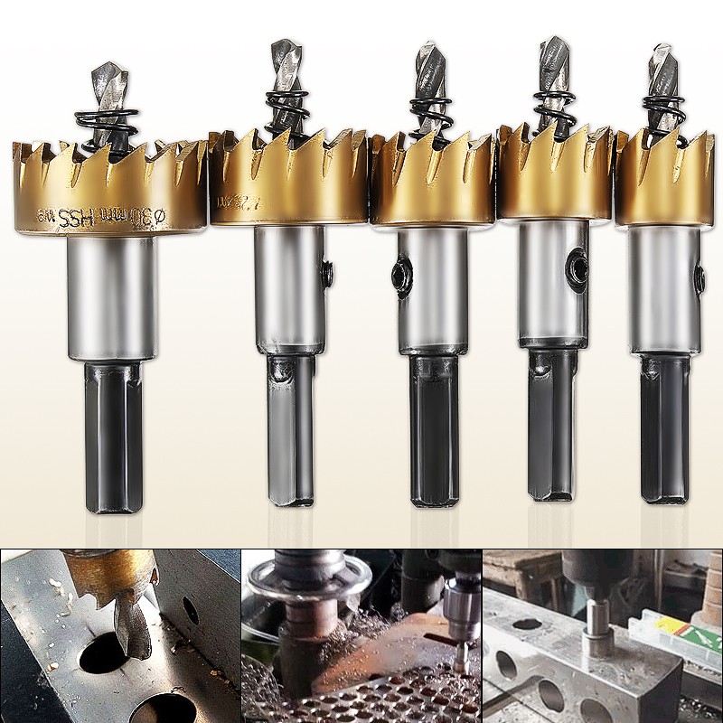 5PCS HSS Drill Bit Hole Saw Tooth Set Stainless Steel Metal Alloy ...