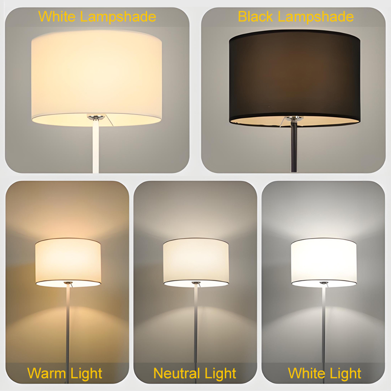 【COD】Nordic IKEA-Style Iron Fabric Floor Lamp | 3-Color LED Living Room ...