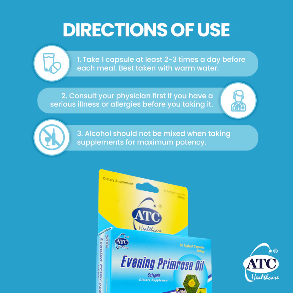 ATC Evening Primrose Oil 30's For Women Relief PMS Body Conditioning ...