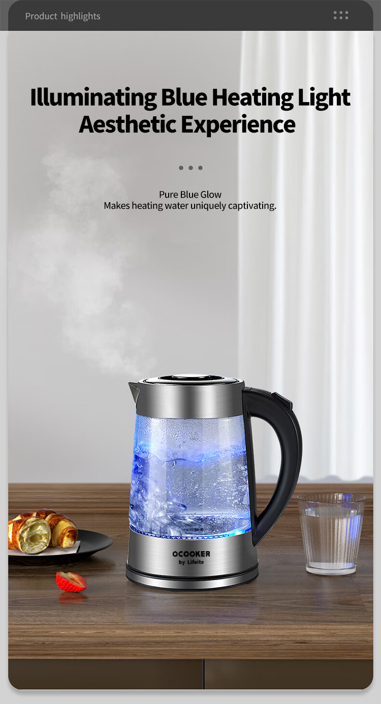 Xiaomi Lifeite 1.7L Glass Electric Kettle Auto Power-off Health Pot ...