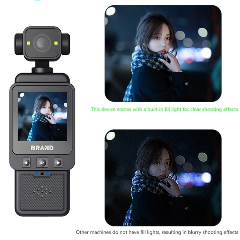 1080P WiFi Wearable Action Camera 360° Rotating Handheld Video Recorder ...