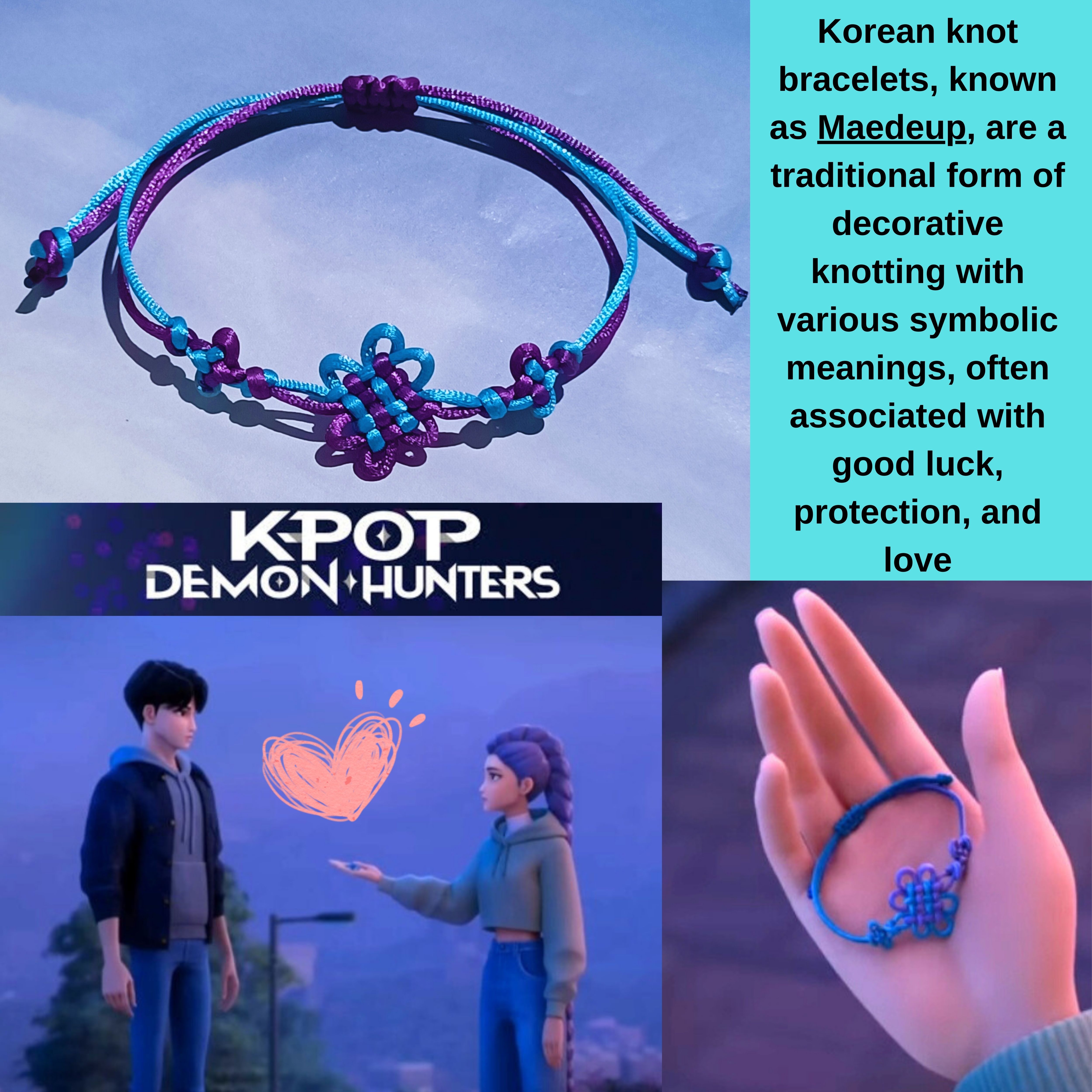 Korean Chrysanthemum Knot Bracelet Kpop Demon Hunters Norigae Bracelet