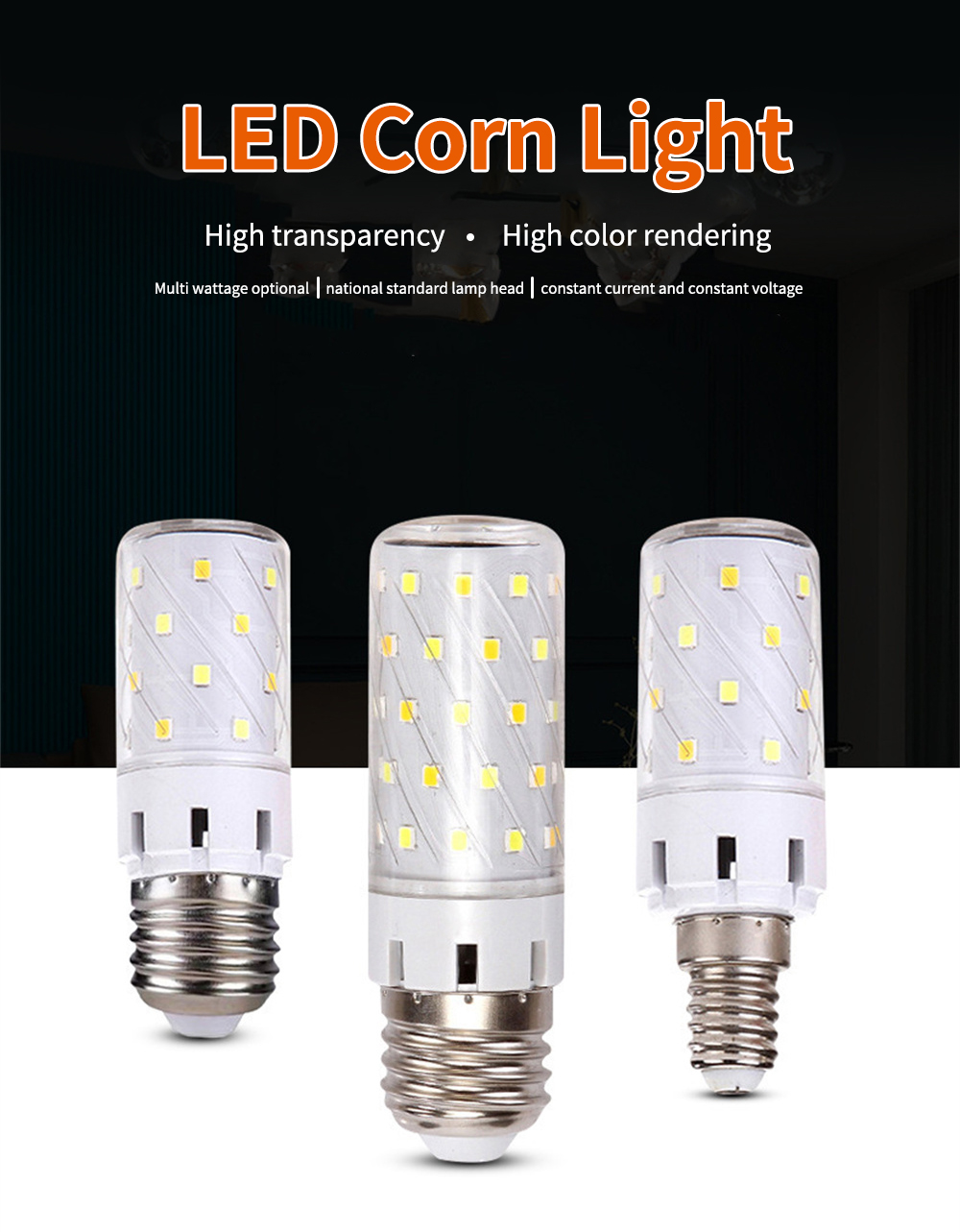 【SALE】E27 LED Corn Bulb 12W 16W 20W 26W TriColor Lamp Light AC 220V ...