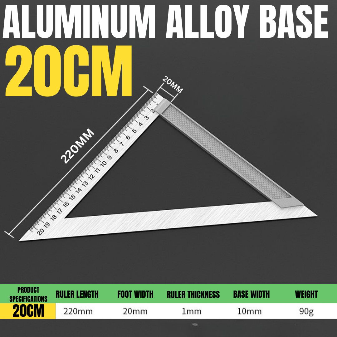 Steel Angle Square Ruler | Precision Aluminum Alloy Carpenter ...