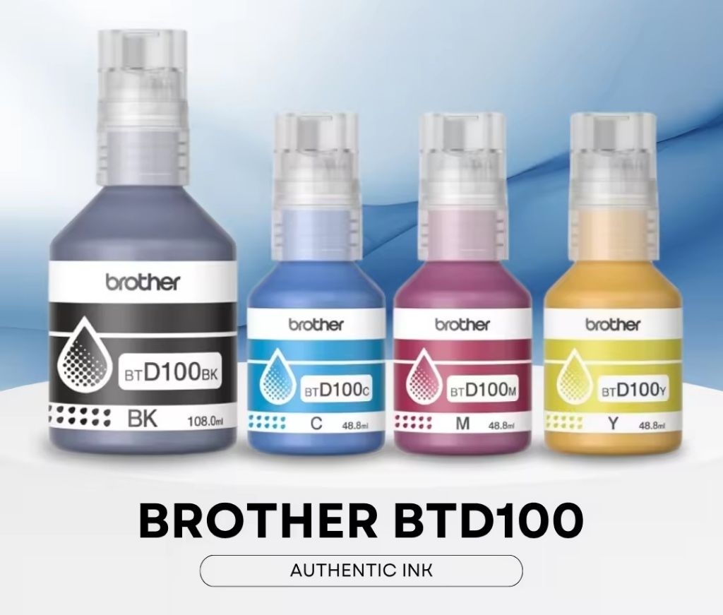 Genuine Brother BTD100Bk BTD100 Cyan Magenta Yellow for DCP-T530W, DCP ...