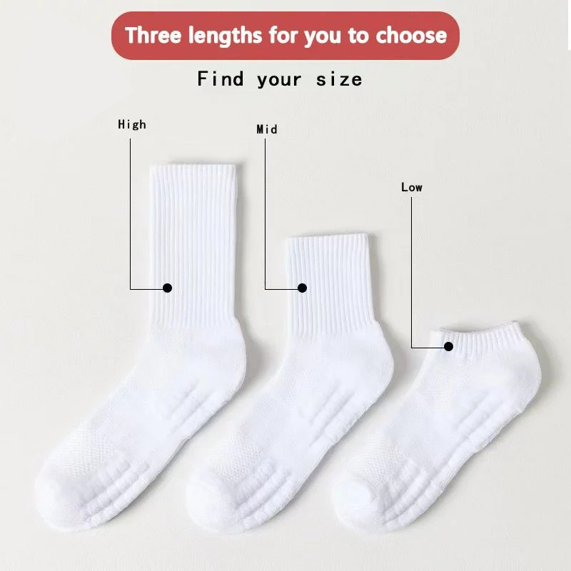 Towel Bottom Basketball Socks Anti-slip Bottom Sports Socks Solid Color ...