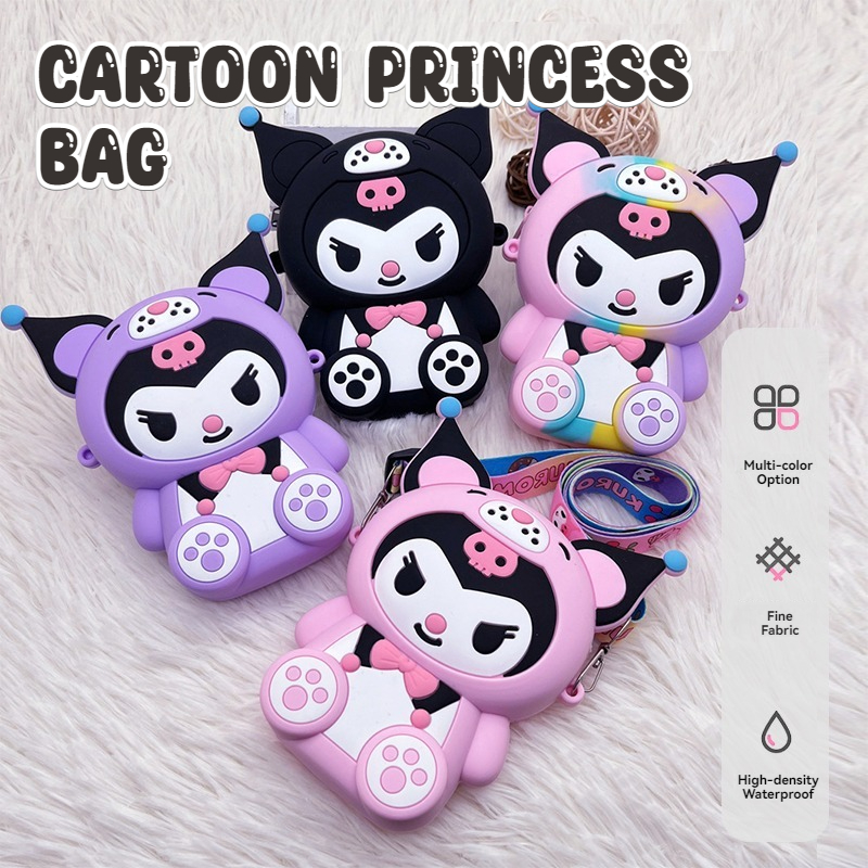 Sanrio Kuromi Silicon Bag Sanrio Shoulder Bags Cartoon Zipper Messenger ...