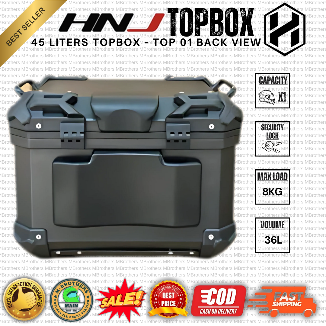 【Topbox Only】HNJ Top 01 Dual Lock - 45 Liters Hard Plastic Topbox Free ...