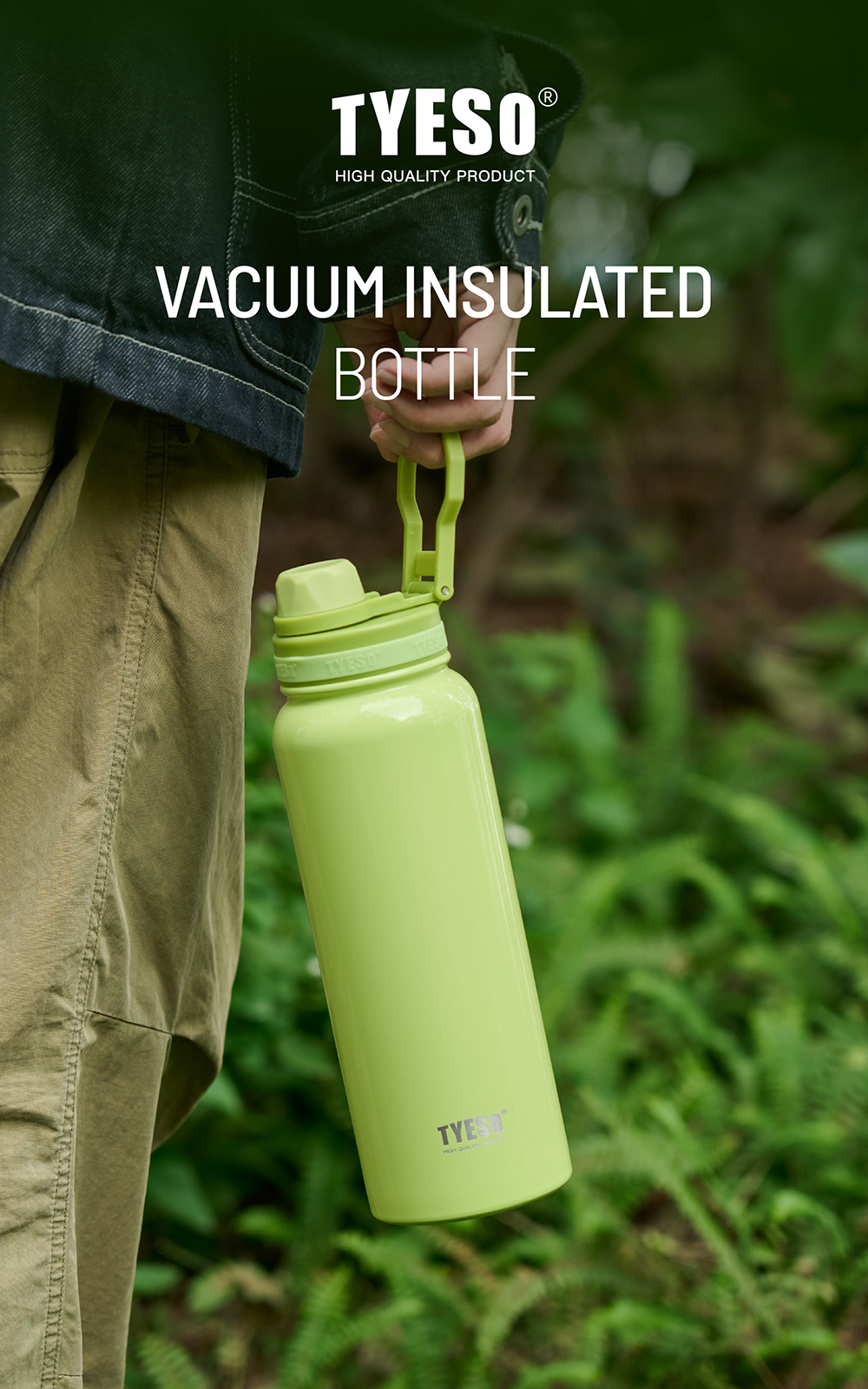 Tyeso (20oz/25oz/35oz/40oz) Vacuum Insulated Sports Bottle Glossy ...