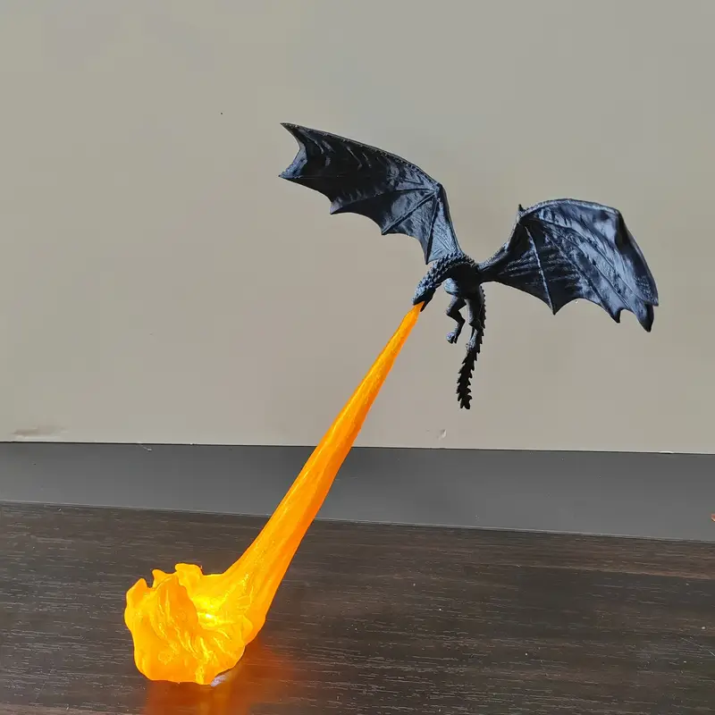 3D model Dragon flame book corner bookshelf decoration with lighting ...