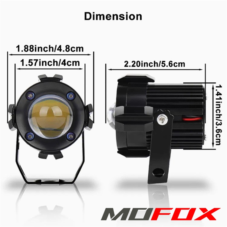 MOFOX T1 MDL Mini Driving Light Laser Gun 60W Dual Color Hi/Lo Beam ...