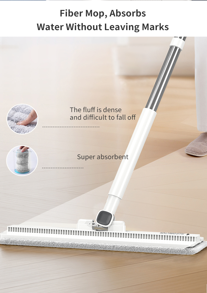 ZOLELE M21 2-in-1 Flat Floor Mop – 360° Spin Mop for Wet & Dry Cleaning ...