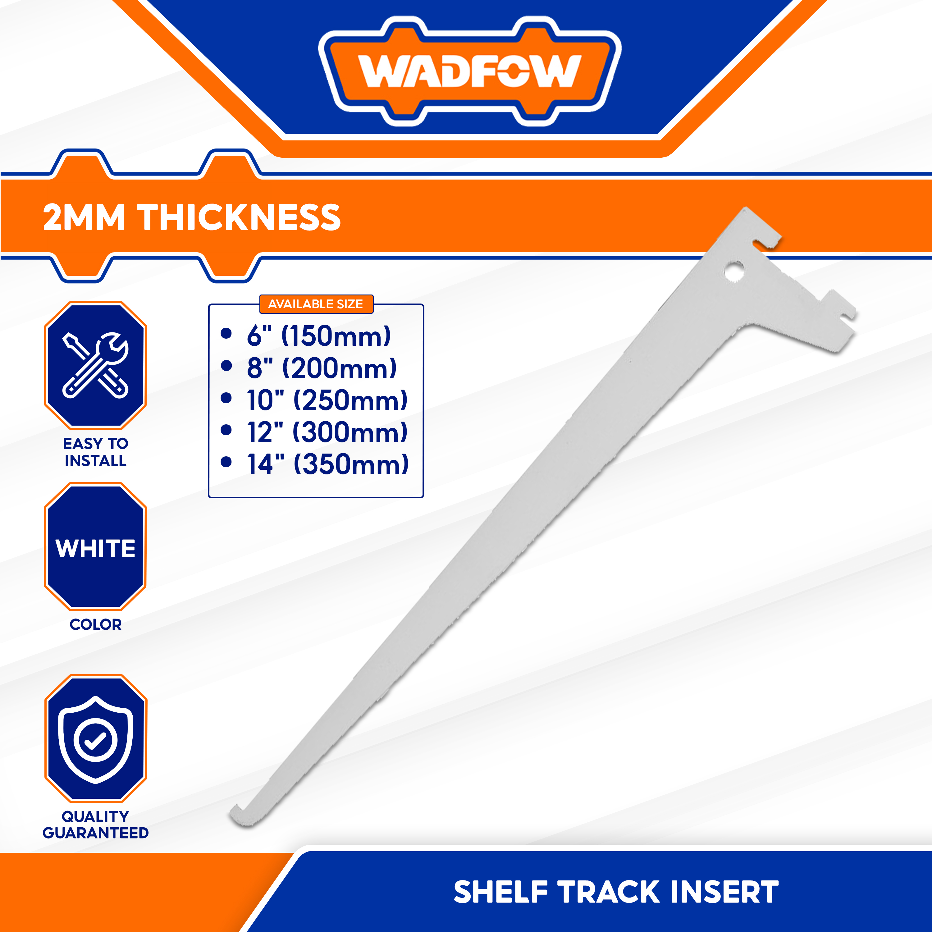 Wadfow Shelf Arm Track 2mm Thickness Heavy Duty Insert Support Brackets ...
