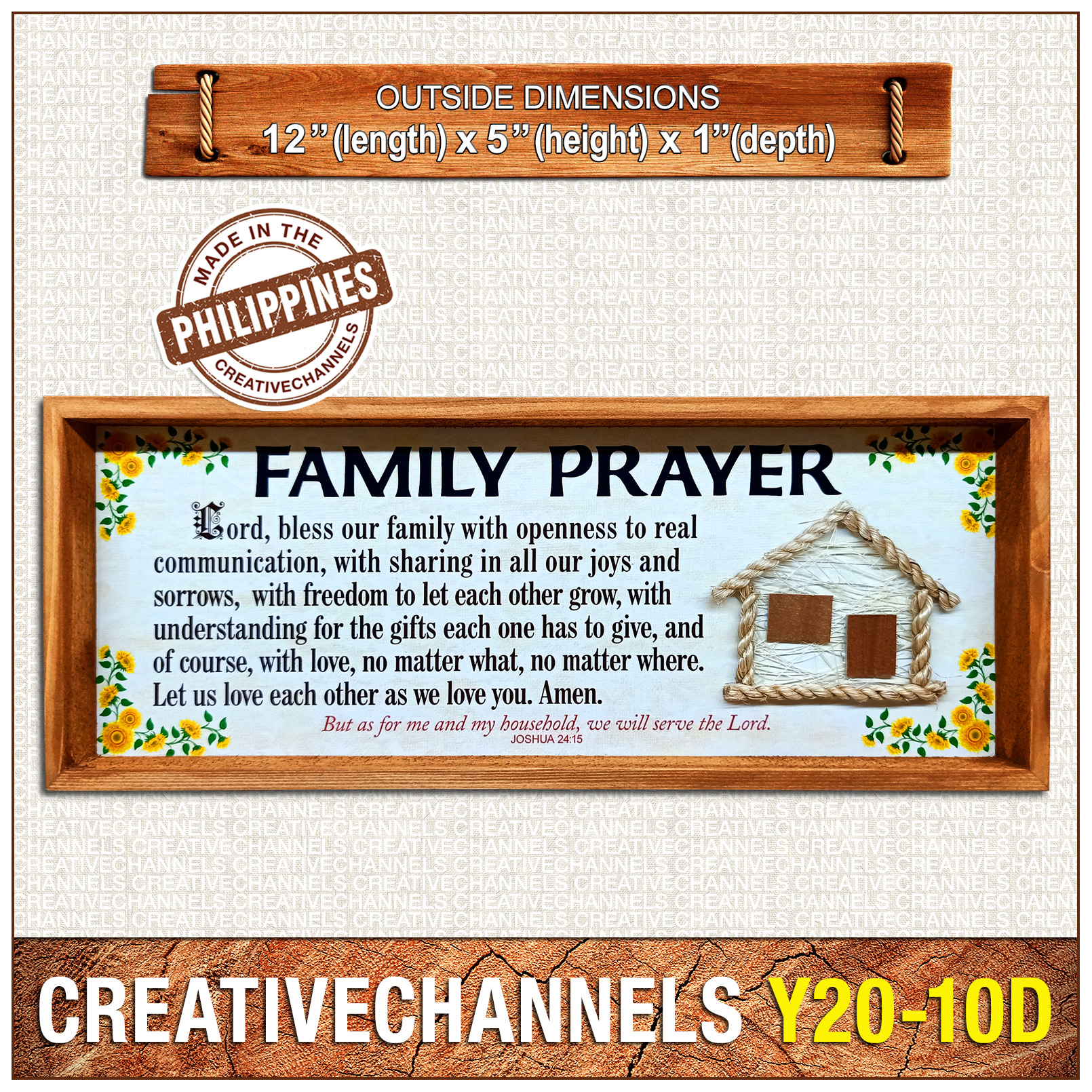 FAMILY PRAYER, Y20-10D, CreativeChannels Wooden Wall Decor, Bible Verse ...