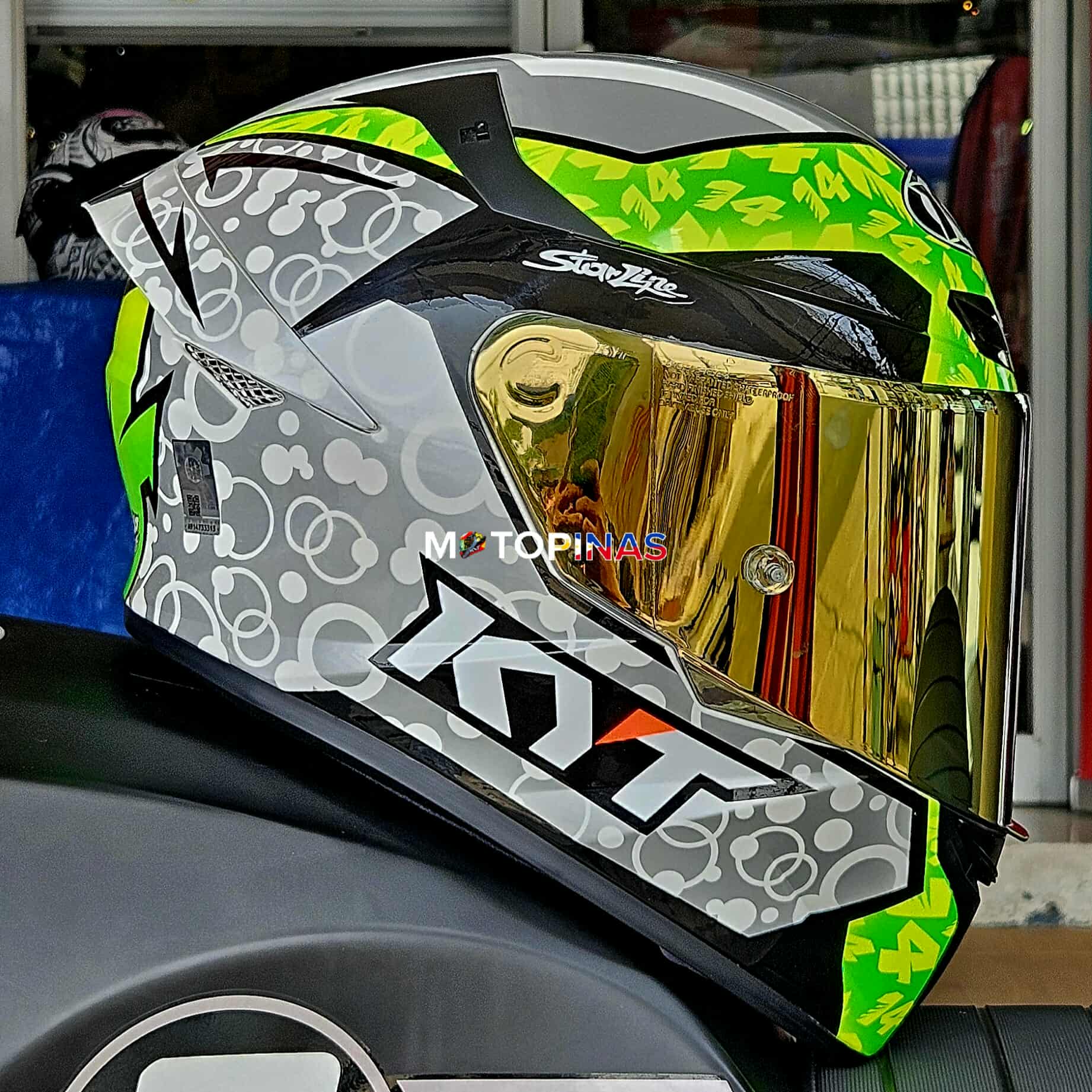 KYT TT-Course Arbolino Fullface Helmet Single Visor and Iridium Lens | Shopee Philippines