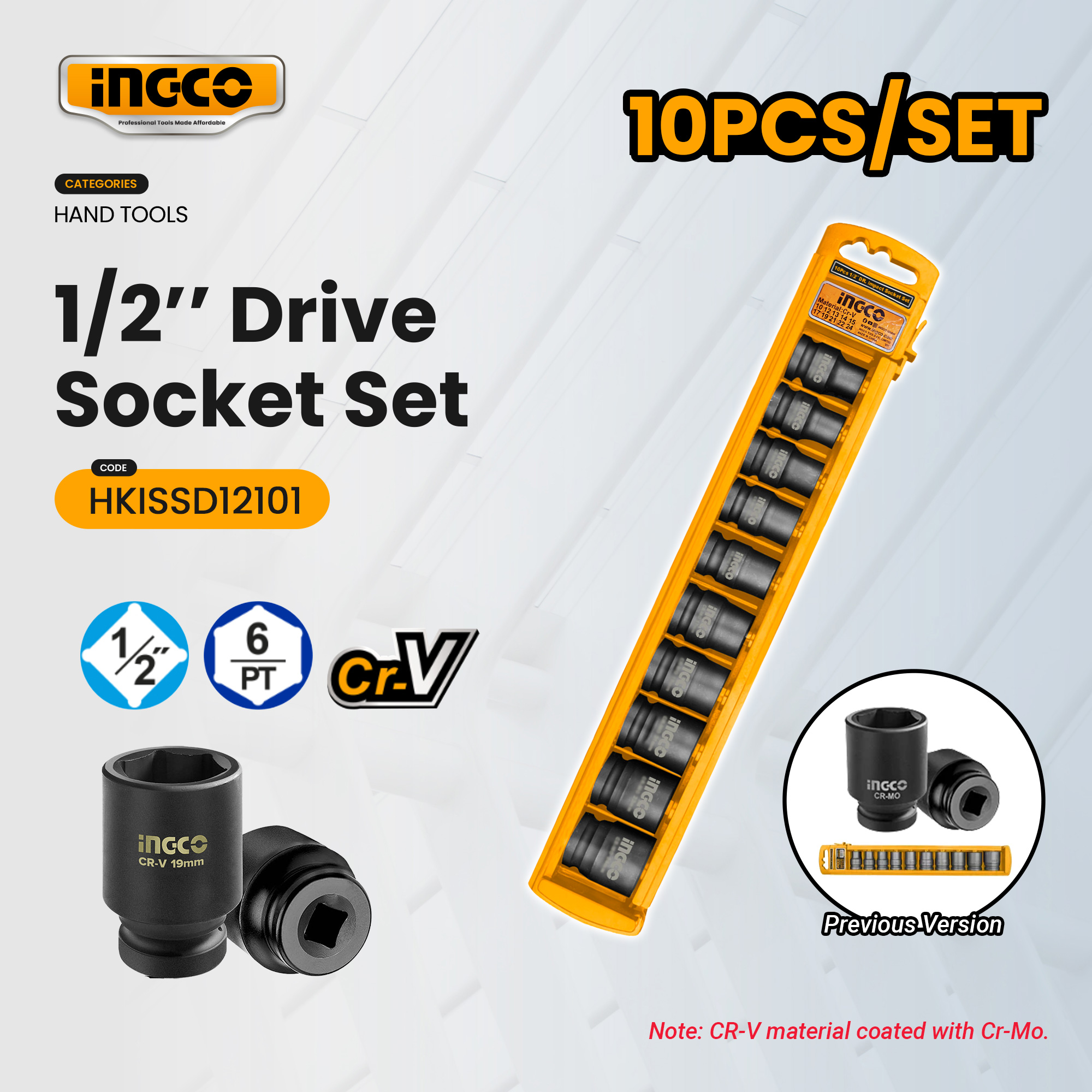 Ingco 1/2" 10pcs Drive Impact Socket Set HKISSD12101 IHT | Shopee ...