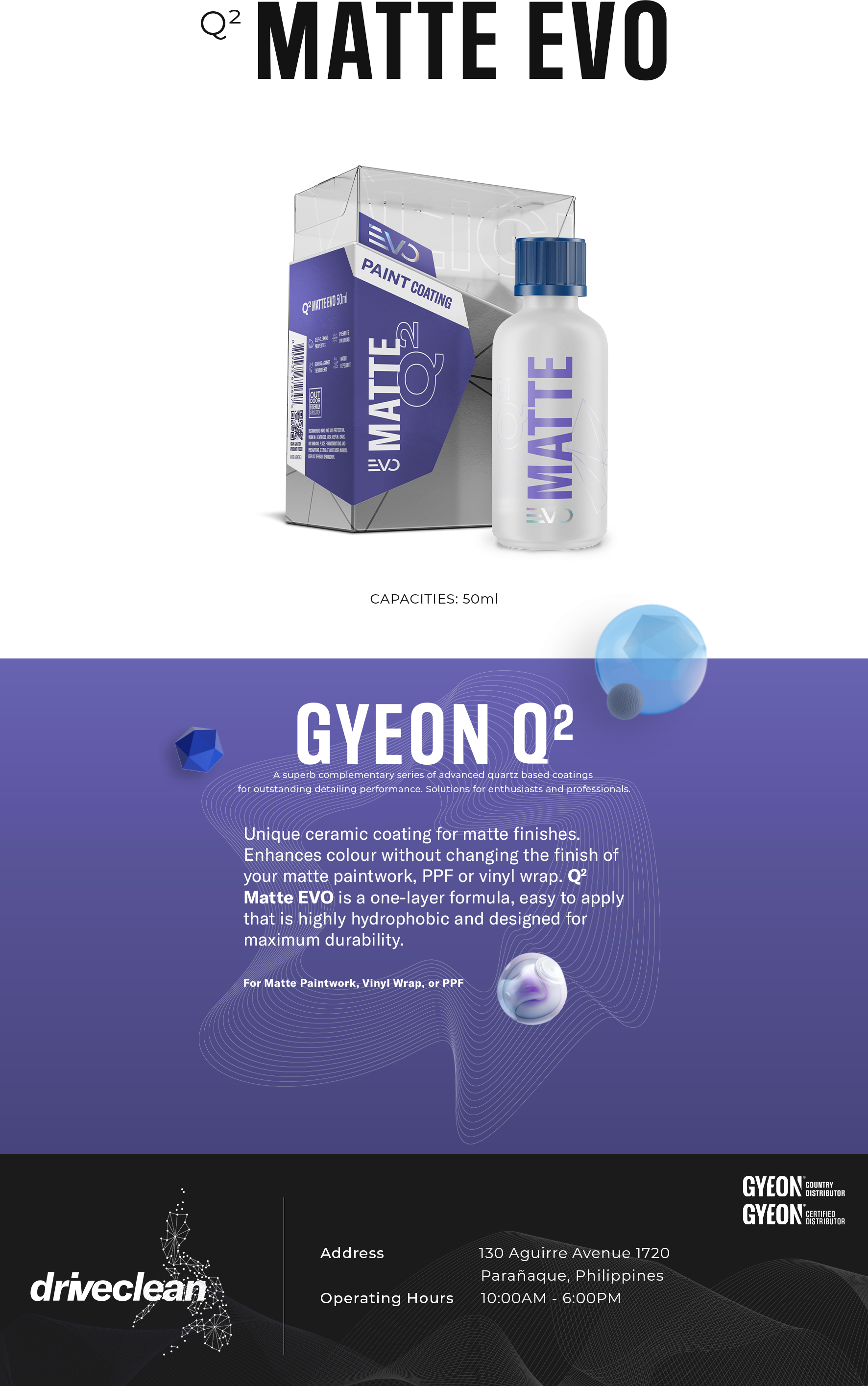 GYEON Q² Matte EVO Ceramic Coating For Matte | Shopee Philippines