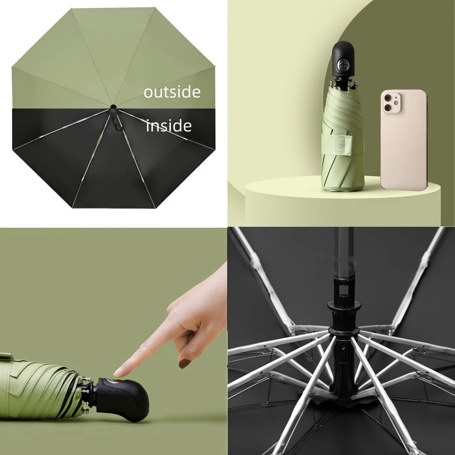 UV Protection 5 Folds Automatic Umbrella Small Capsule Mini Umbralla ...