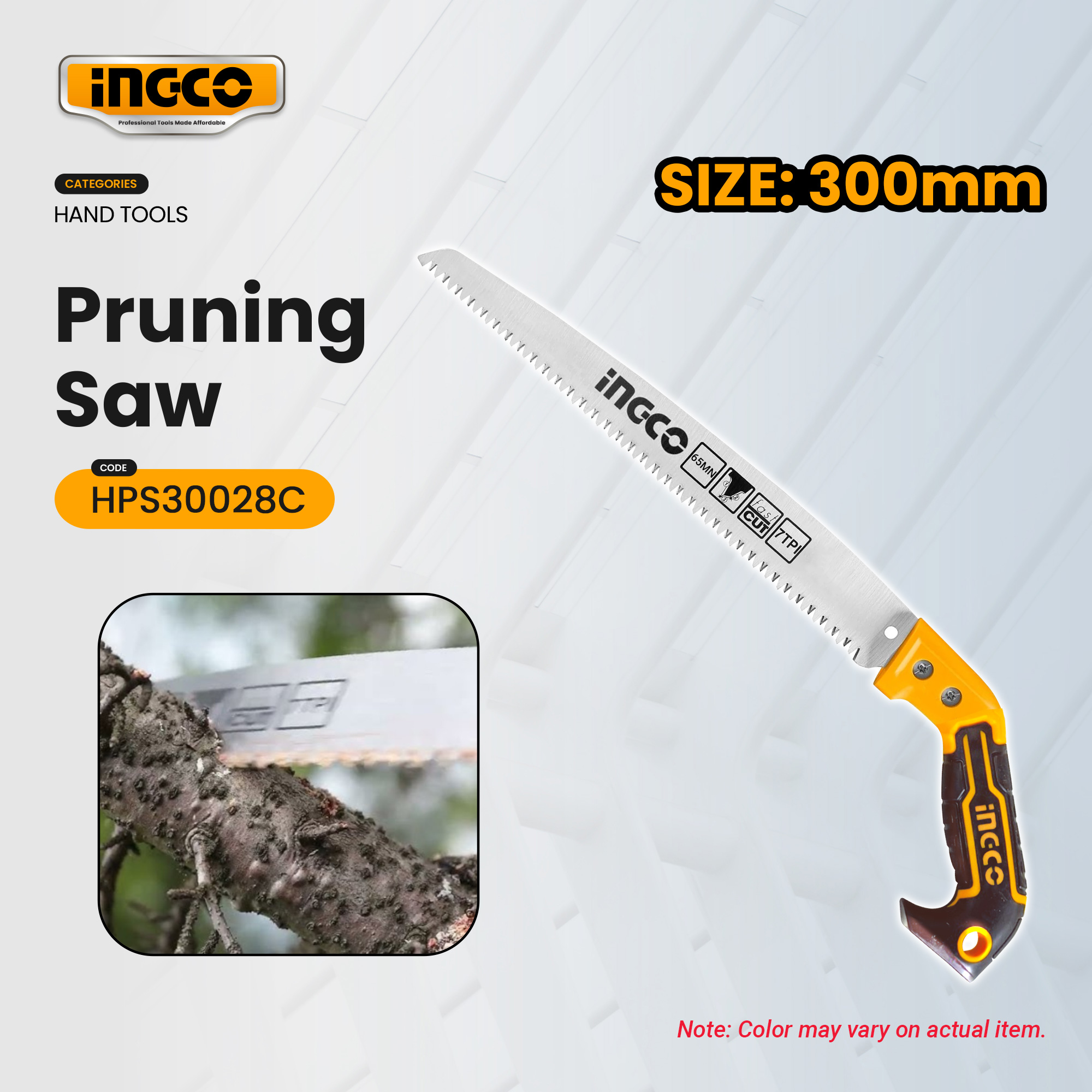 Ingco 12" Straight Pruning Saw Hand Pruner for Tree Branch Cutting ...