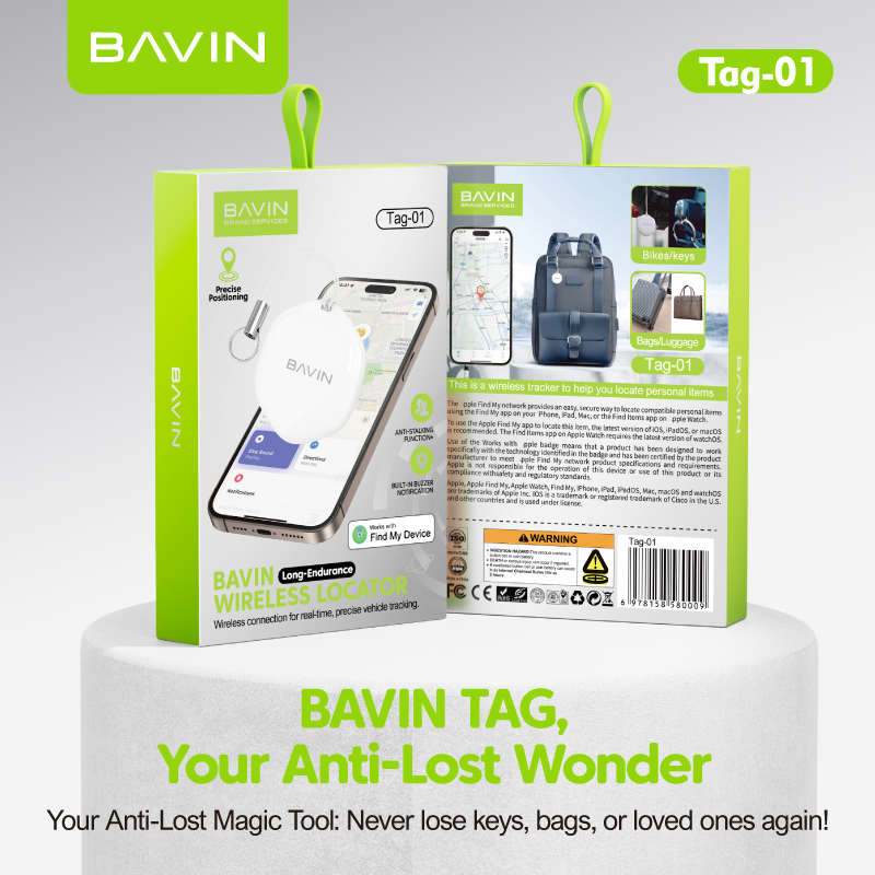 BAVIN TAG01 Smart Wireless Bluetooth Tracker Tag for iPh Users | Find ...