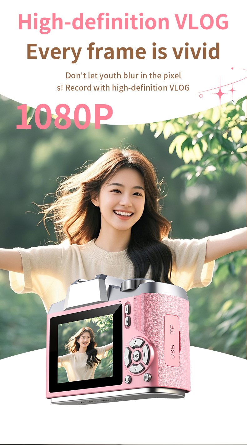 4K Digital Camera 64MP HD Photography 40X Zoom Portable Selfie Built-in ...