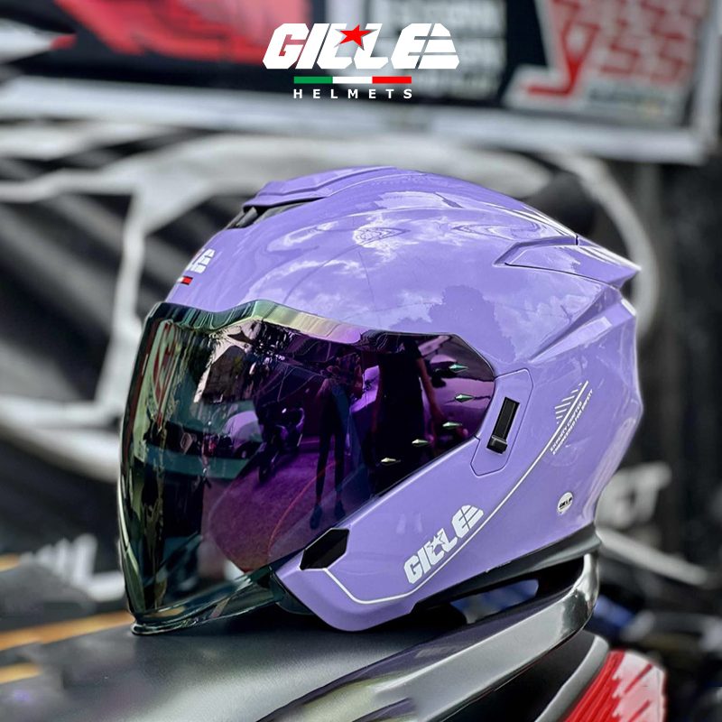 GILLE OFFICIAL FF005 VISAGE Dual Visor Half Face Helmet For Motorcycle ...
