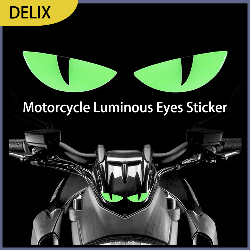 Motorcycle Luminous 3D Devil Eye Stickers Demon Monster Eyes Reflective ...