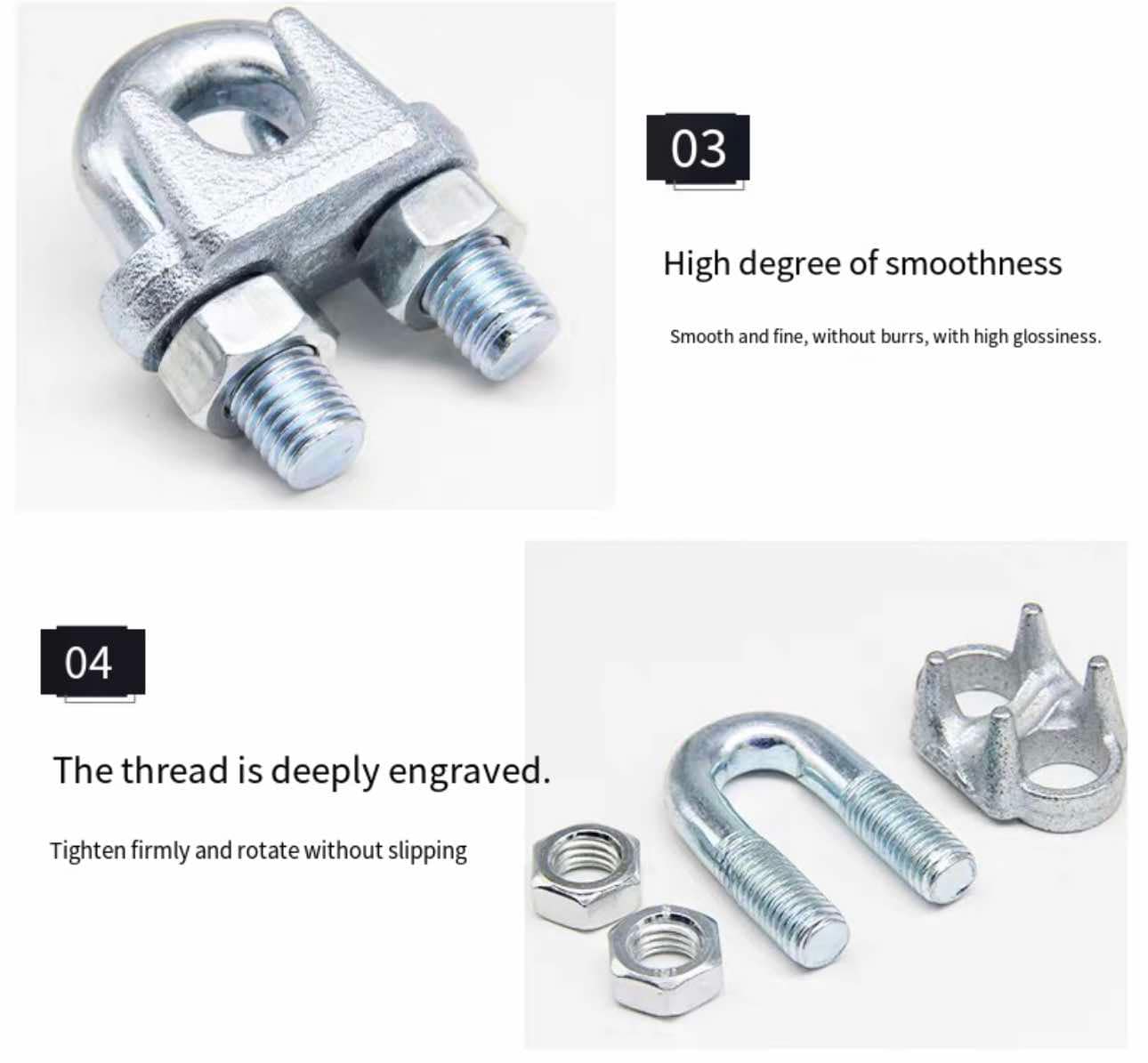 Steel Cable Clip M6-M16 Wire Rope Clip Steel Clip GI Cable U Clamp Wire ...