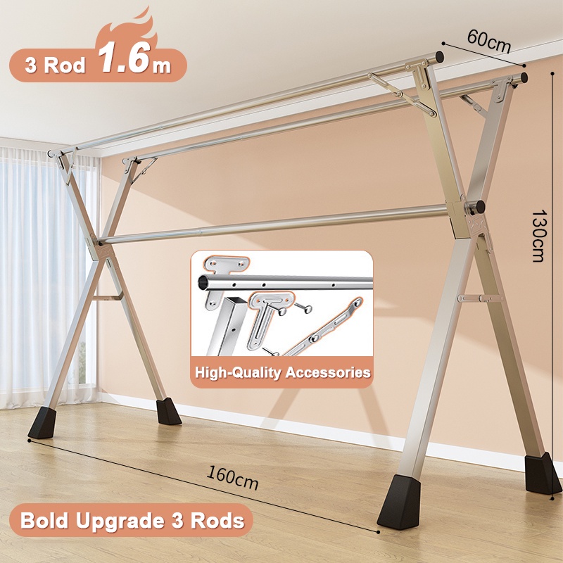 Foldable Sampayan Stainless Steel Clothes Rack Laundry Drying Rack ...
