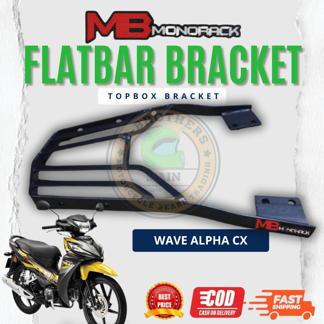 MB Monorack Flat Bar Top box Bracket for Motorcycle Powder Coated ...