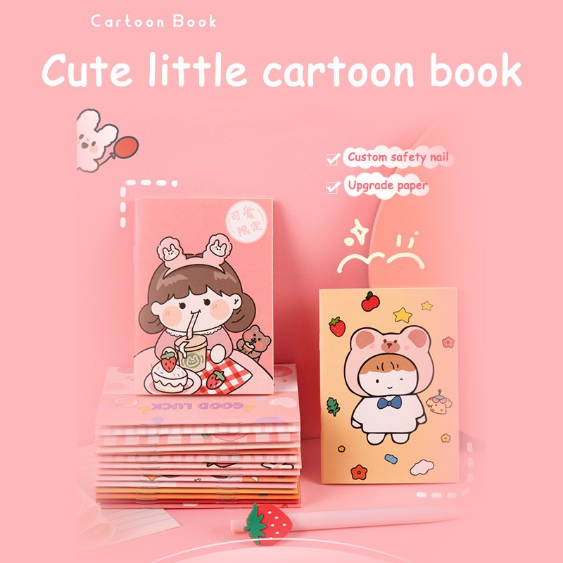 Line Pocket Notebook MUJI ins Cute cartoon small portable notepad mini ...
