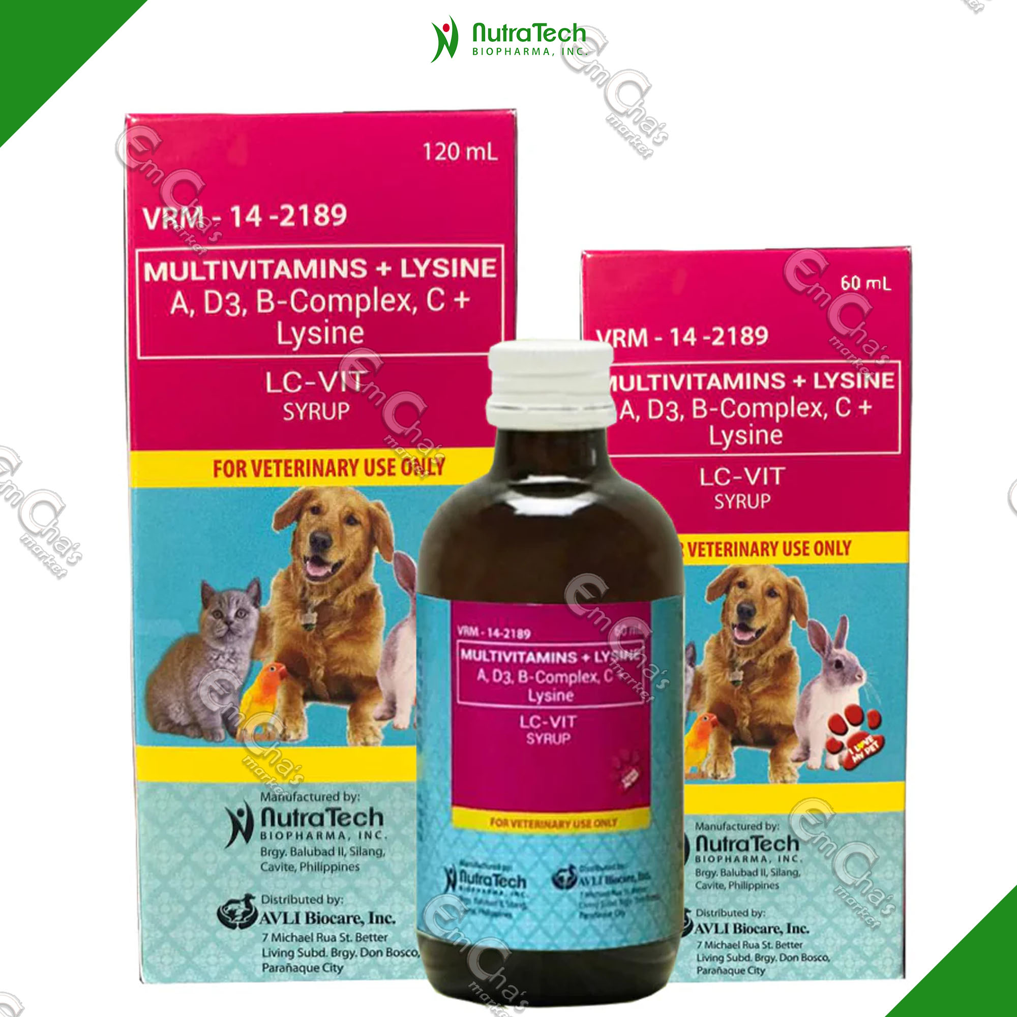 Nutratech 120ml LC-Vit Syrup Multivitamins Dog Vitamins Cat Vitamins ...