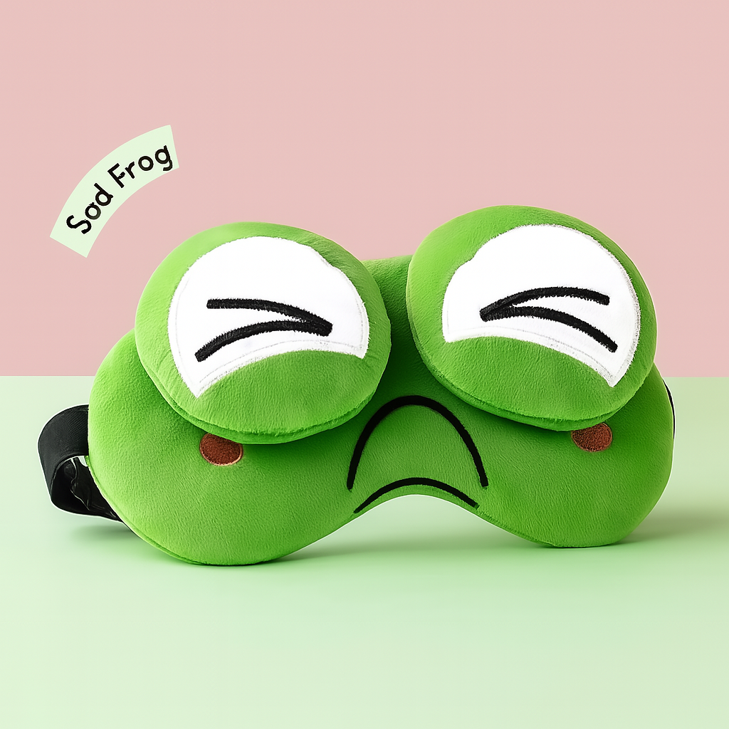 Cute 3D Frog Sleep Mask Soft Comfy Blocks Out Light for Nap & Travel ...