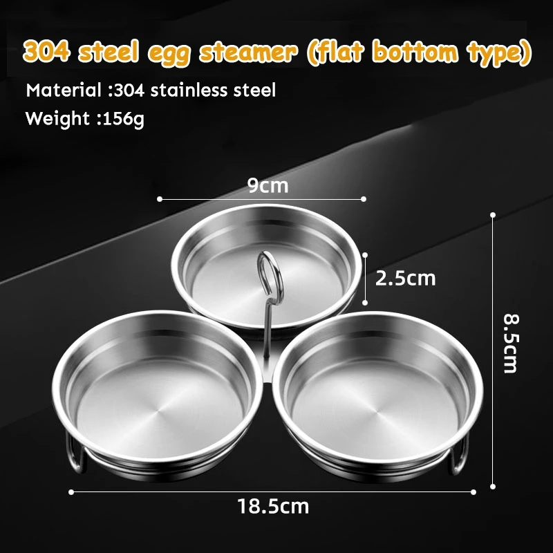 3-in-1 Egg Steamer Heart-Shaped Stainless Steel Egg Cooker Molder ...