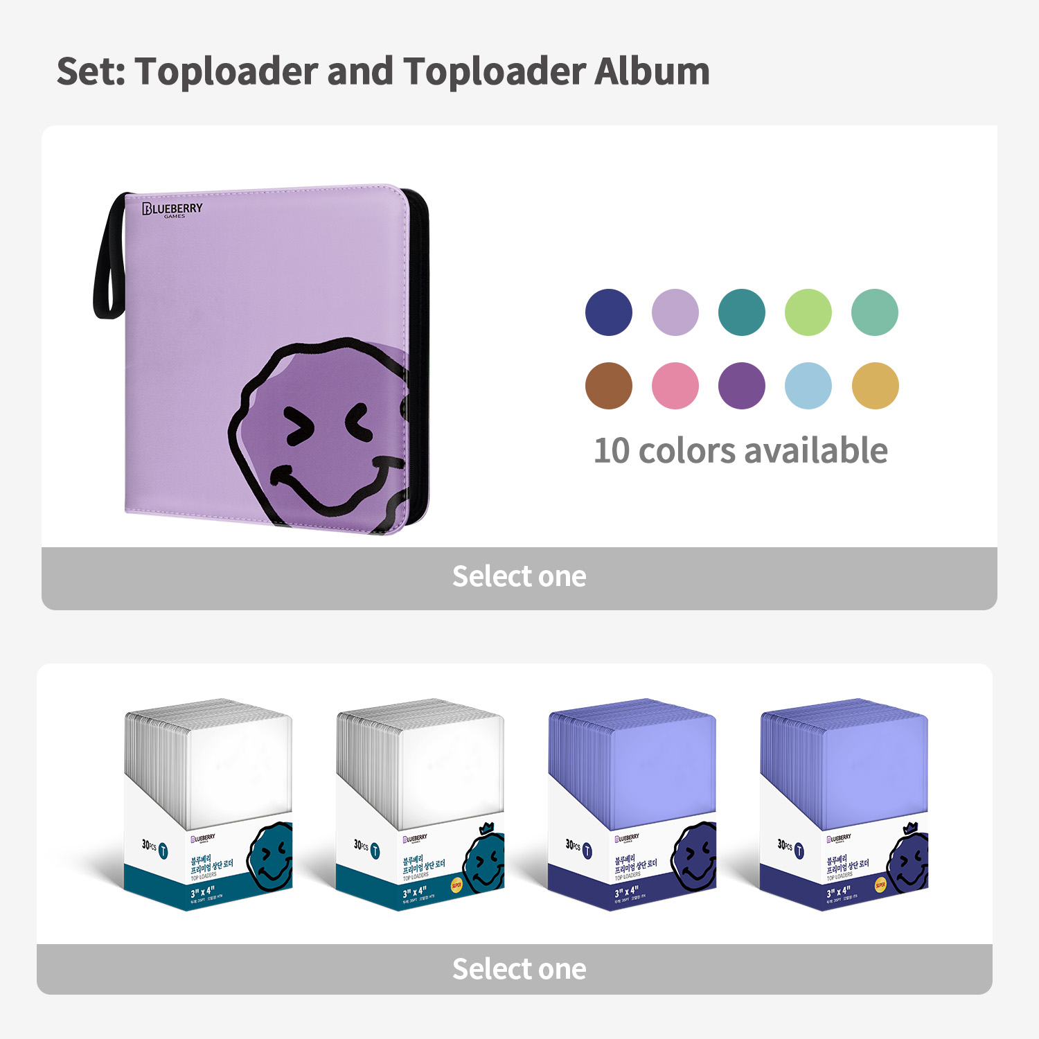 Blueberry Toploader Binder Album Set Card Black Binder 240Pocket ...