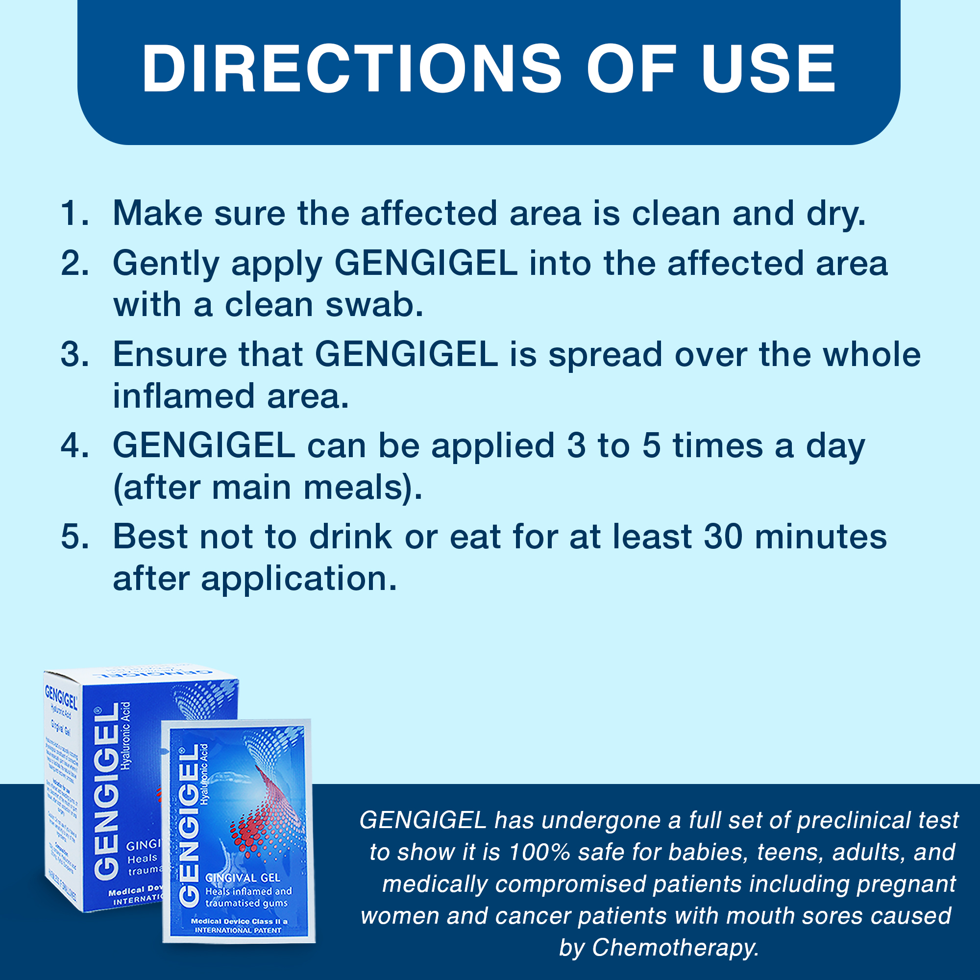 GENGIGEL Sachet (15 sachets) For Wound Healing, Singaw, Mouth Sores ...