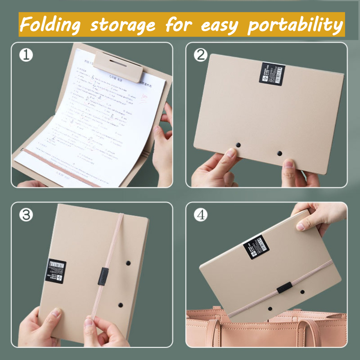 Folding Clipboard portable A5/A4 foldable folder paper organnizer PP ...
