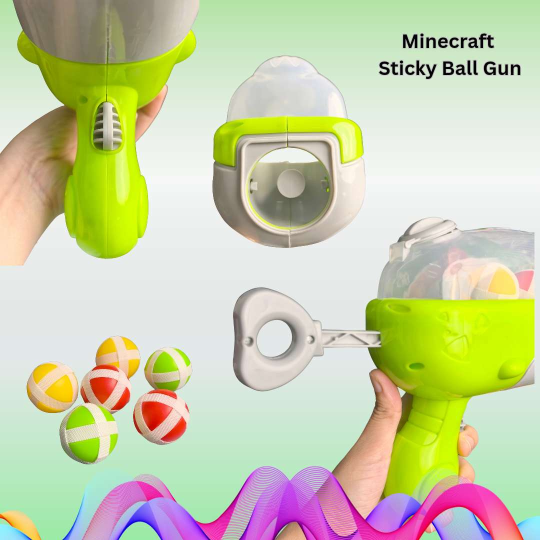 AA Korumi & Minecraft-themed Sticky Ball Shooting Toy Gun Interactive ...