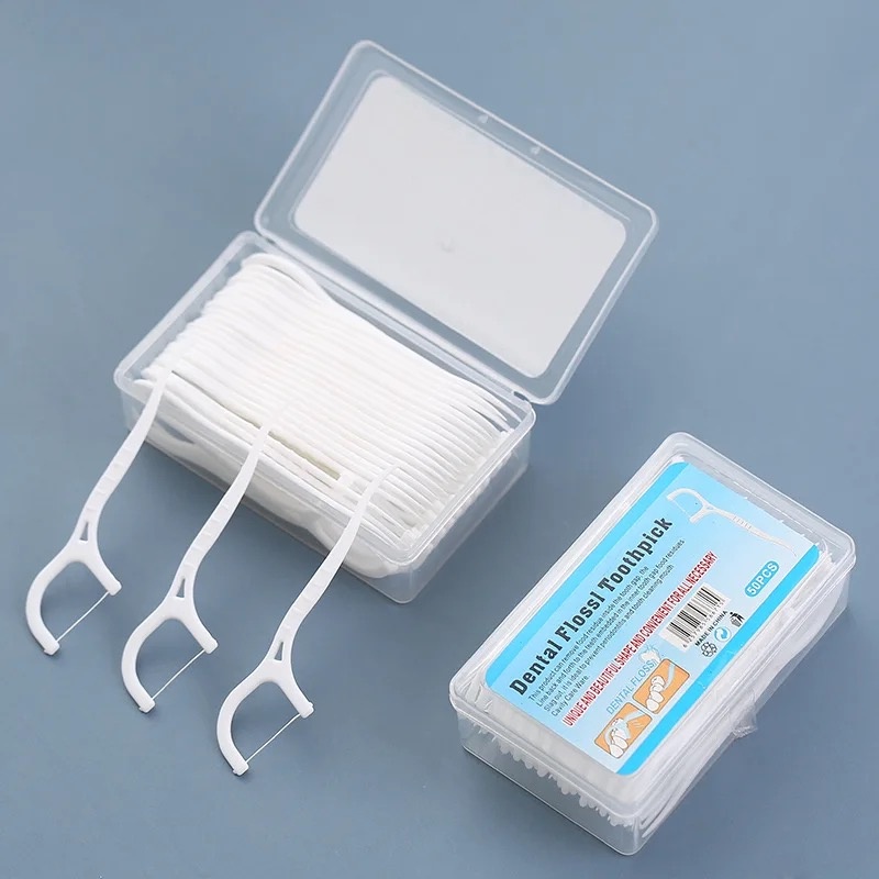 50Pcs/Set Teeth Toothpicks Stick Dental Floss Flosser Picks Tooth Clean ...