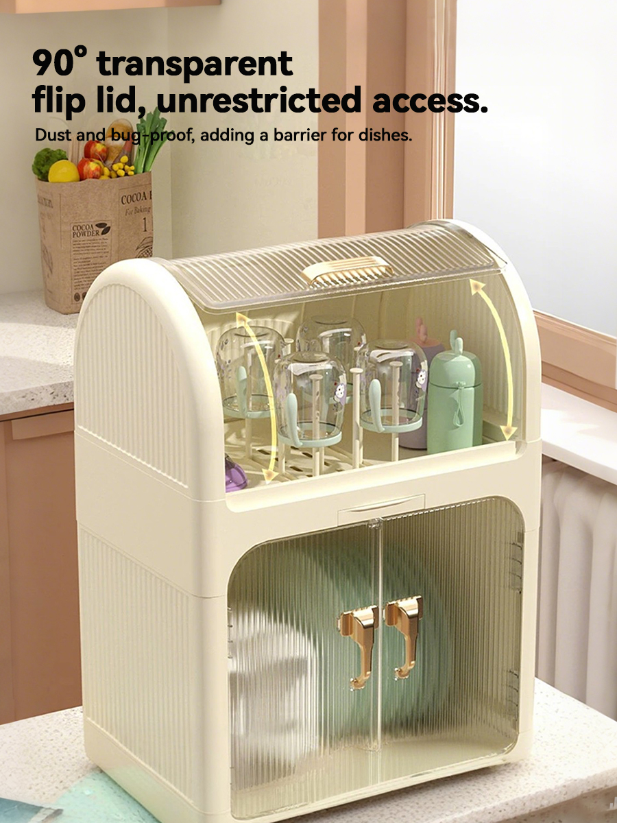 Plastic Dish Cabinet Foldable Dish Drainer Cabinet Comes with a ...