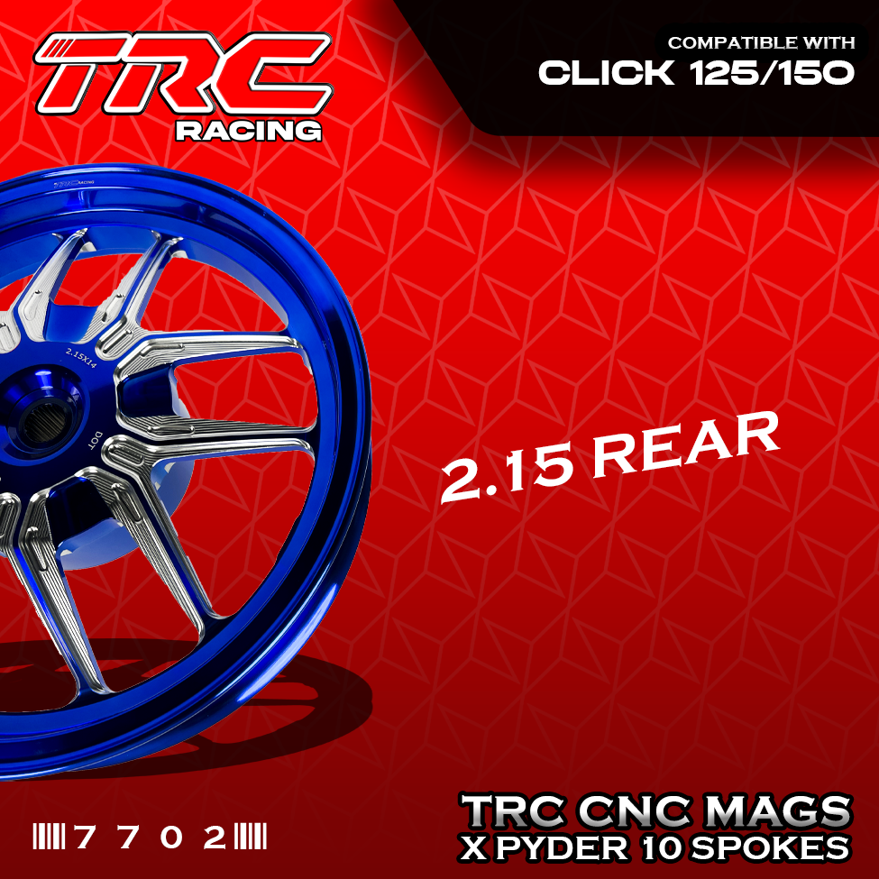 TRC CLICK CNC XPYDER 10 SPOKES MAG WHEELS (1.85F x 2.15R 14) 7702 ...