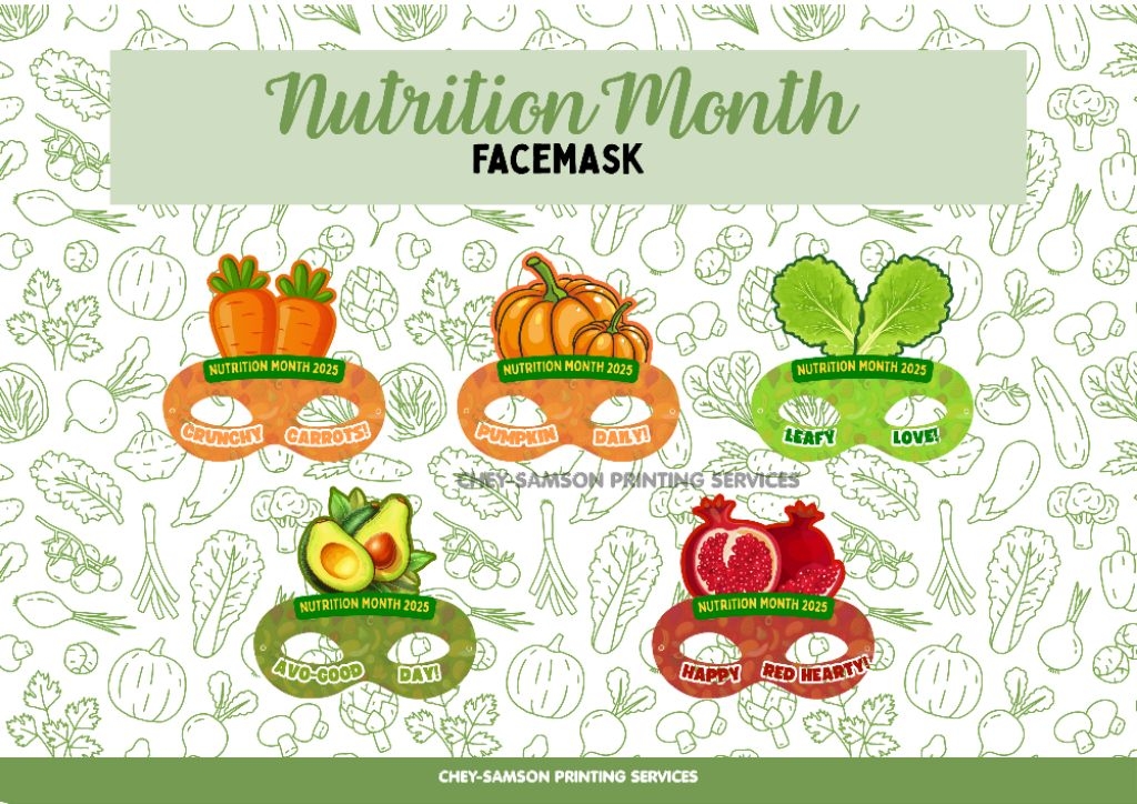Nutrition Month Mask | Laminated or Glossy Phototop Nutrition Month ...