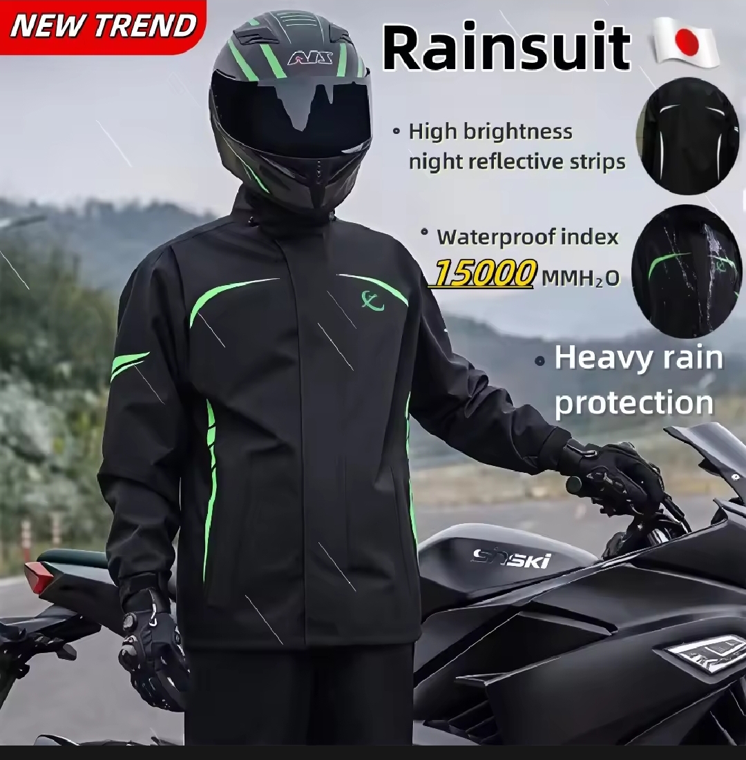 Motorcycle Raincoat Suit Adult Free Size Motor Raincoat thickened ...