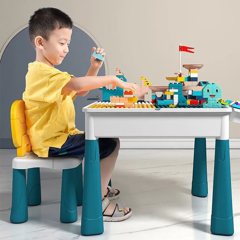 【COD】Building Blocks Table and Chair for Kids Table Study Table ...