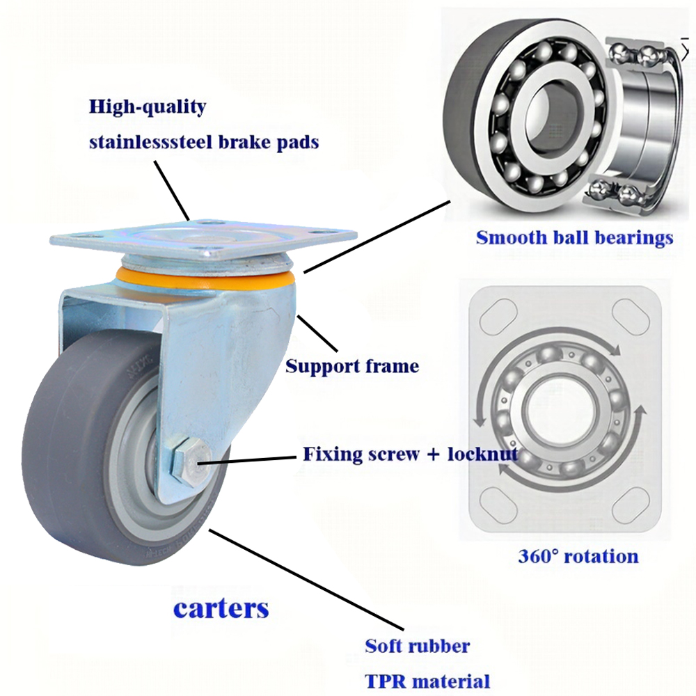 Universal Caster Wheel (3" 100kg | 4" 130kg) Double Ball Bearing Swivel ...