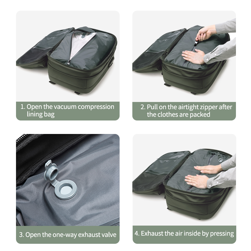 SeaChoice Expandable Vacuum AirBag Backpack, Business Laptop Travel Bag ...