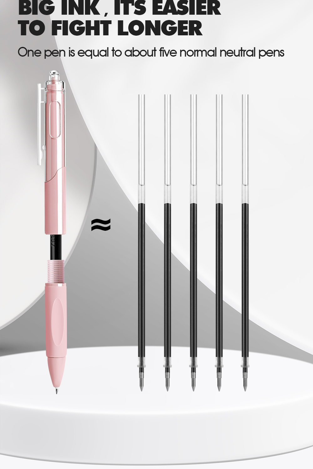 20Pcs Gel Ink Ballpen Retractable Shell Gel Pen 0.5mm Black Ink Writing ...